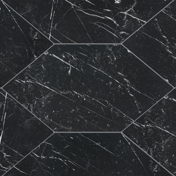 Merola Tile Timeless Kayak Marquina 6 1 2 X 12 1 2 Porcelain Marble
